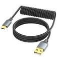 LINYAN-Coiled Keyboard Cable 5FT/1.5M for Gaming, Mechanical Keyboard ...
