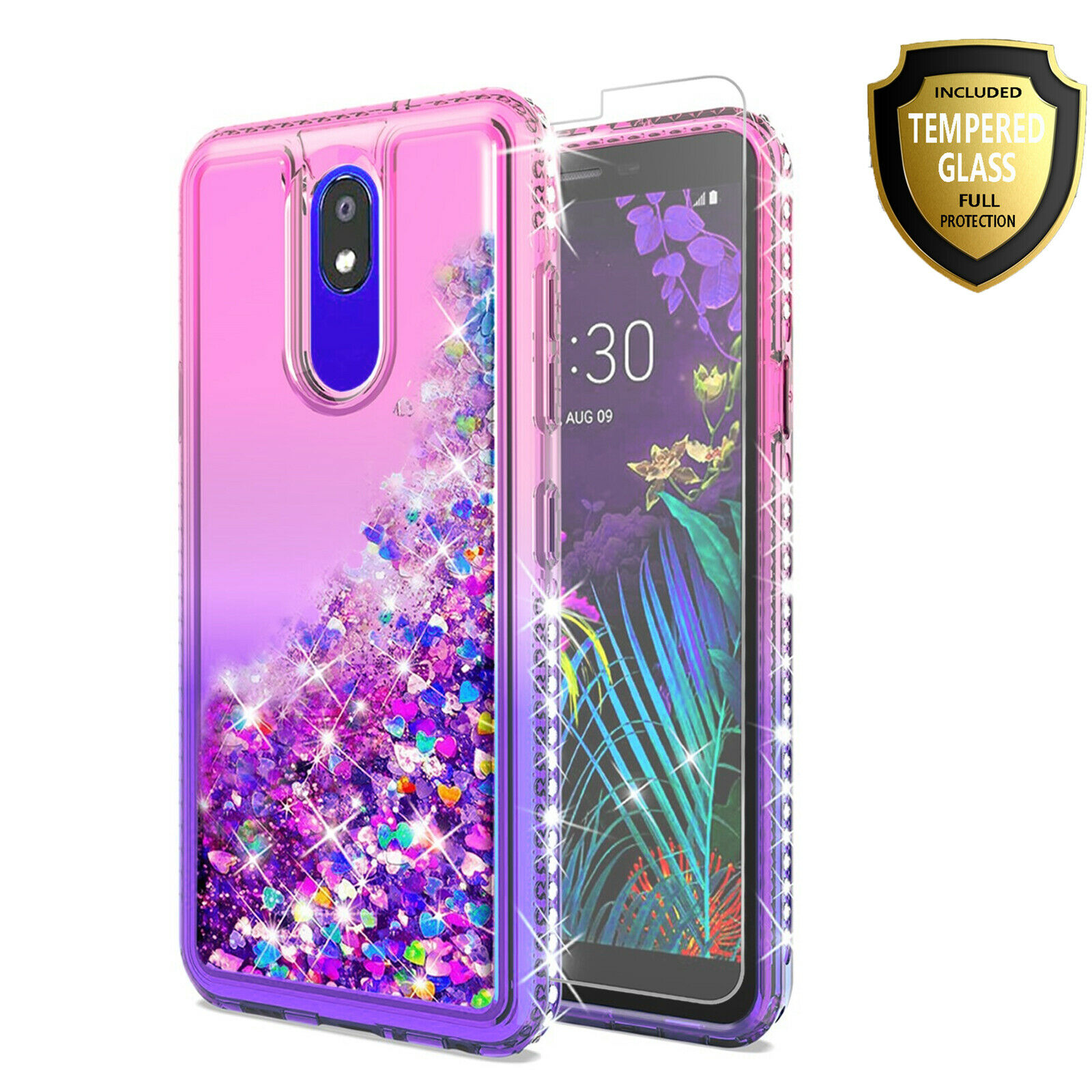 LG Stylo 5 Phone Case, with [Tempered Glass Protector Included] Liquid ...