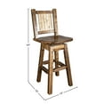 Homestead Collection Barstool w/ Back & Swivel w/ Laser Engraved Moose ...