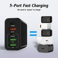 Venoro 5 Multi Port QC3.0 USB Hub+PD 65W Type C Fast Wall Charger Power Adapter Plug - Walmart.com