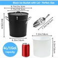 4L Ice Bucket with Scoop and Lid, Double Walled Insulated Wine Bucket ...