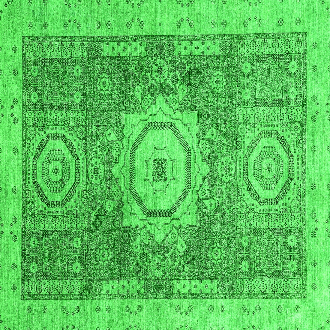 Ahgly Company Indoor Square Abstract Green Modern Area Rugs, 5' Square ...
