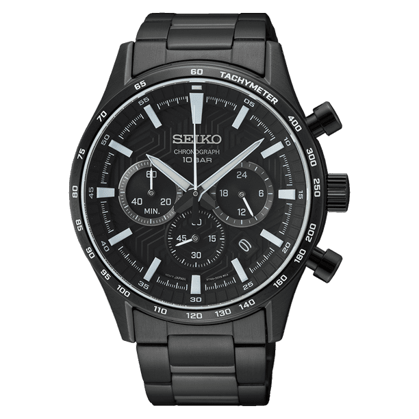 Seiko Essentials Edition BIF Quartz Chrono Black Dial SSB415 - Walmart.com
