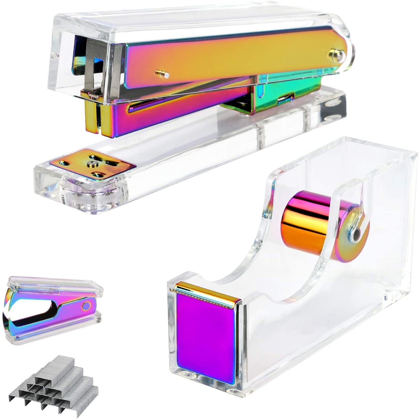 Dream Color Acrylic Stapler Set,Desk Stapler,Office and Home Stapler ...