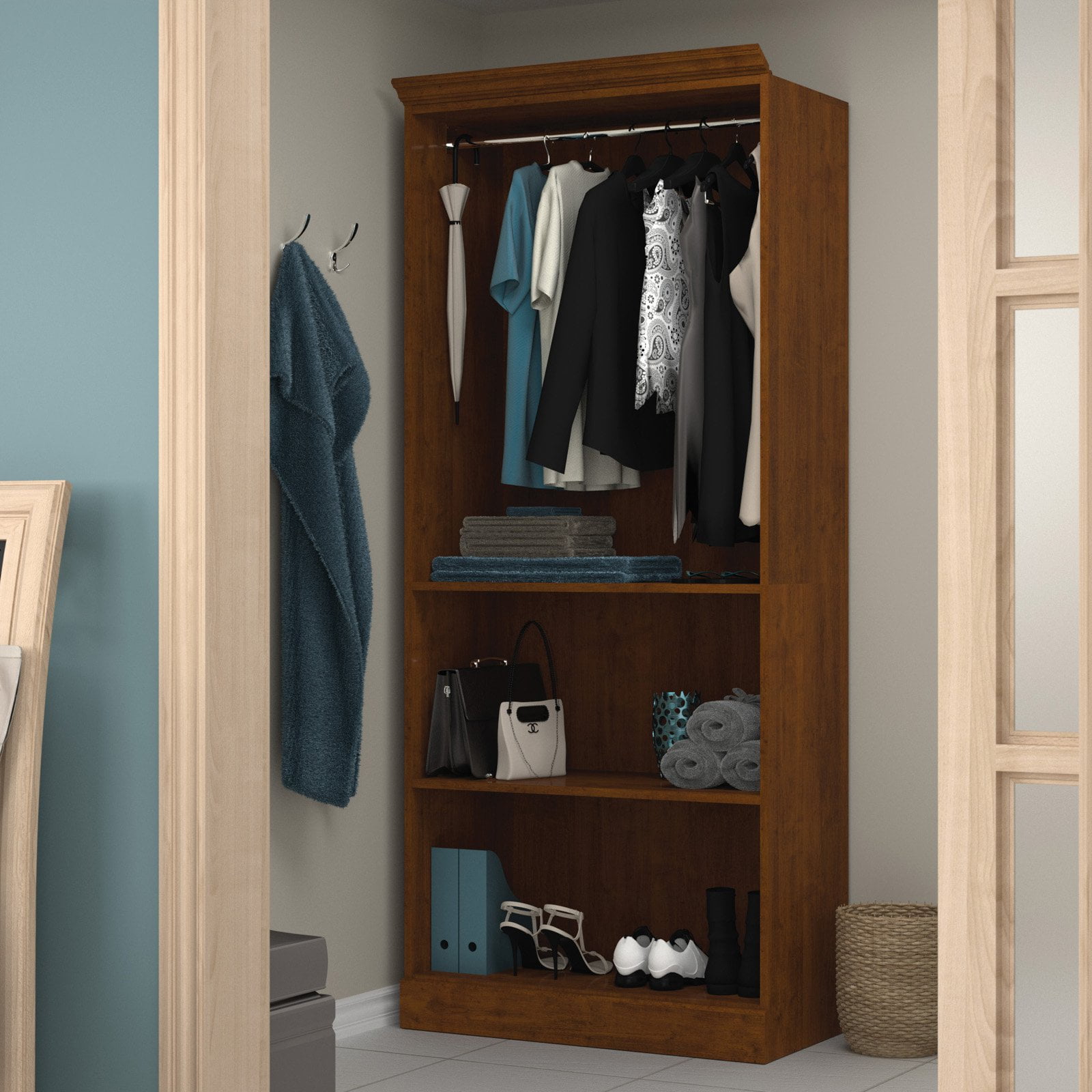 Versatile by Bestar 36" Closet Storage Shell in Tuscany Brown - Walmart.com