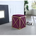 Chic Home Zeleeka Ottoman Brass Finished Stainless Steel X Frame Square ...