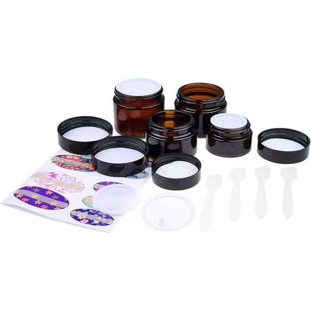 Kare & Kind Refillable Cosmetics Jars Kit - 4X Cosmetics Jars (Amber ...