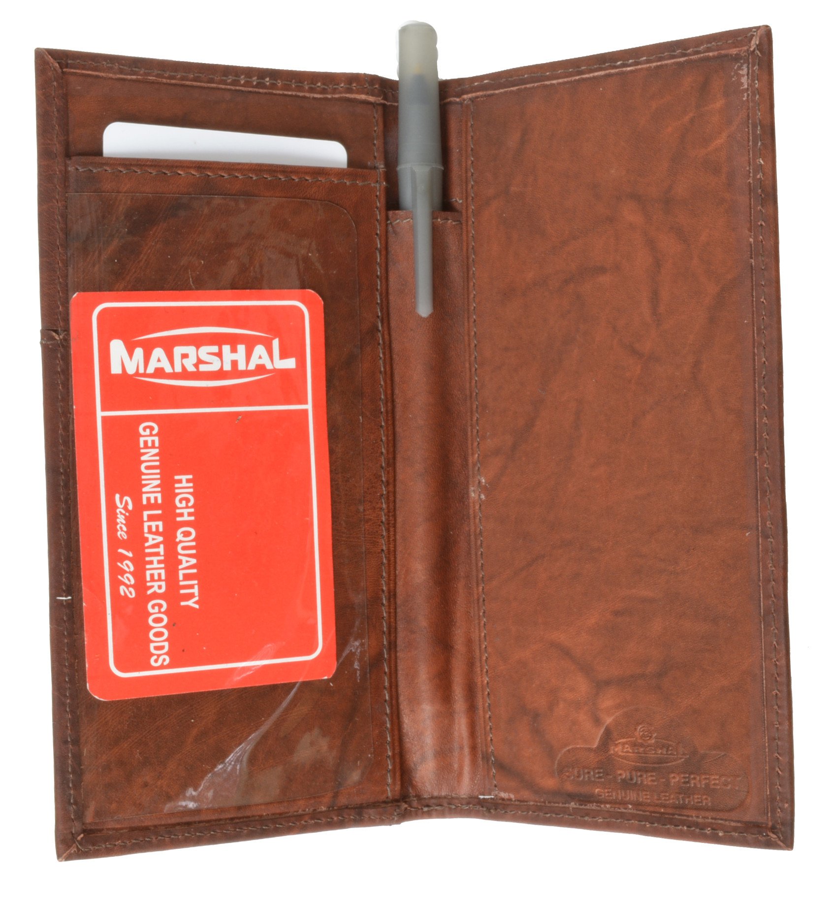 Genuine Leather Bifold Checkbook Cover Wallet with Outside Window 256 ...