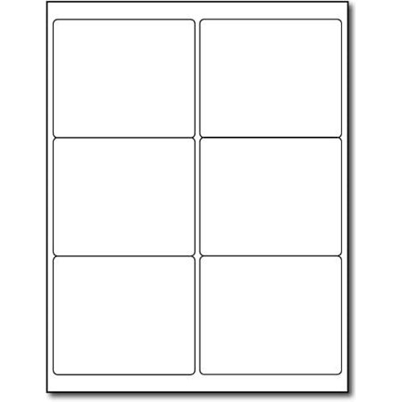 White Removable Labels - Shipping Label Size 4" x 3 1/3" - 6 per Sheet ...