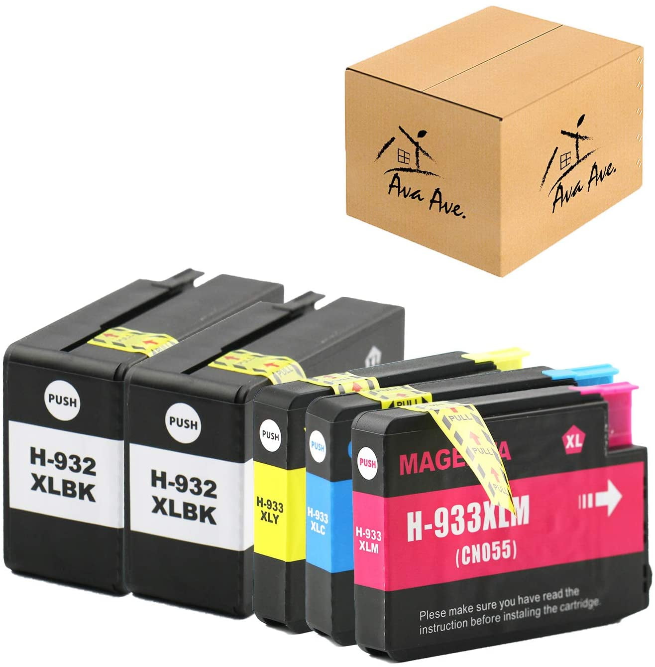 Replacement for HP 932XL 933XL 932 XL 933 Ink Cartridge with High Yield ...