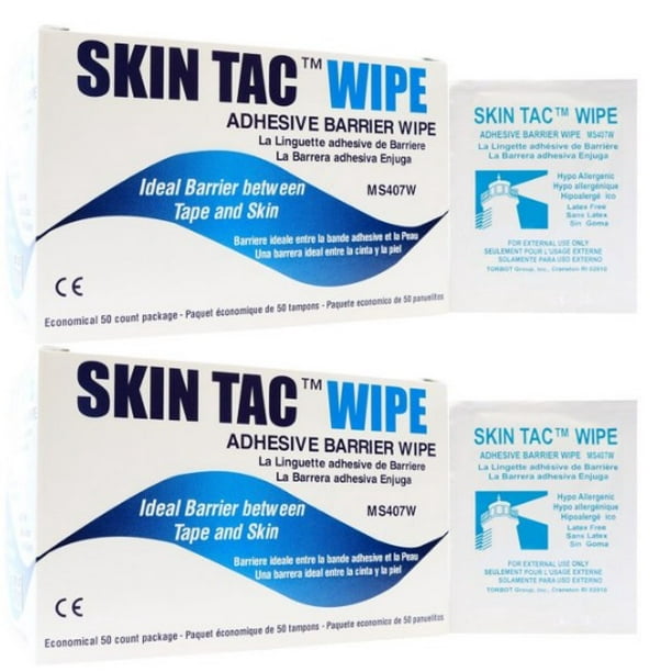 Skin Tac Adhesive Barrier Wipes - Box of 50 - Pack of 2 - Walmart.com ...
