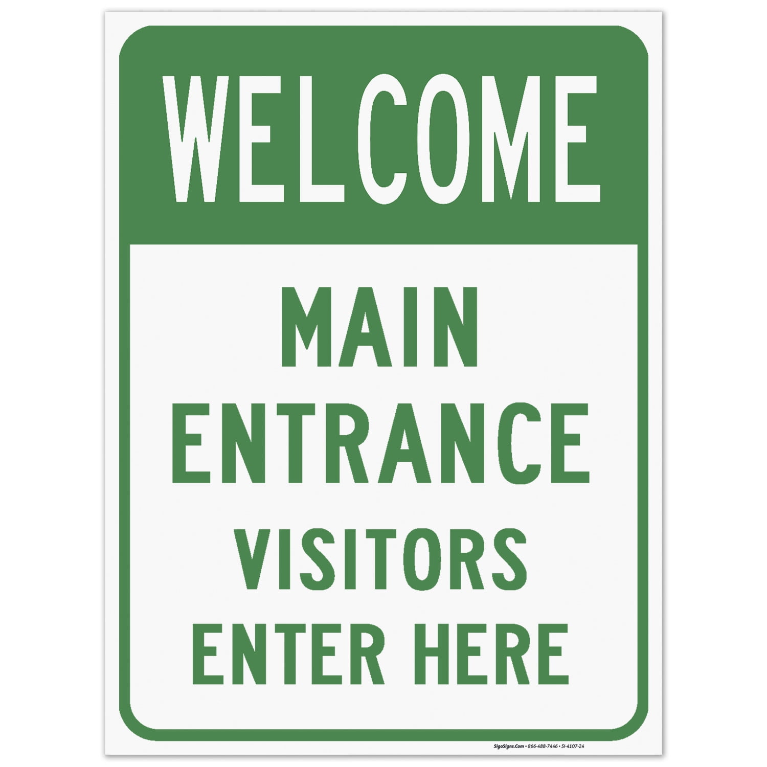 Main Entrance Visitors Welcome Sign, 18x24 Corrugated Plastic - Walmart.com
