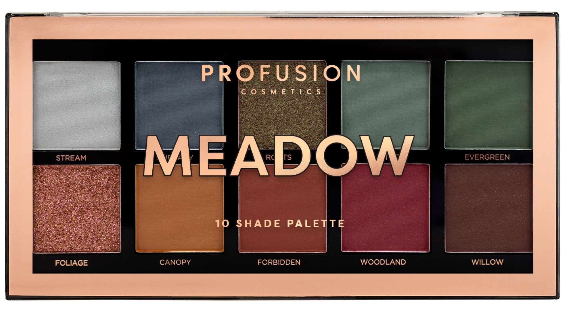 Profusion Cosmetics 10 Shade Eyeshadow Palette - Meadow, 3.5 oz ...