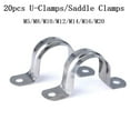 20PCS Stainless Steel Pipe Clamp U-Clamp Two Hole Pipe with Saddle ...