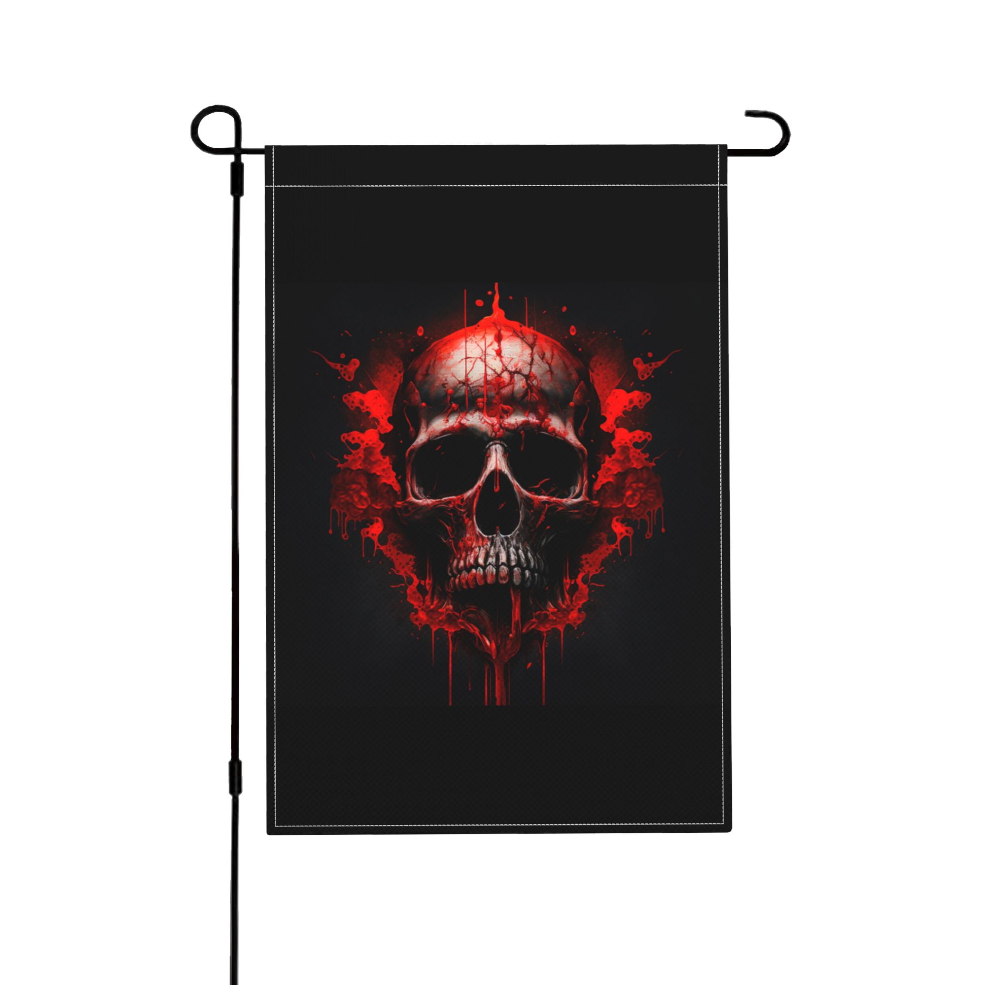 TEQUAN Gothic Skull Blood Skeleton Garden Flags, 18 x 12 inch Double ...