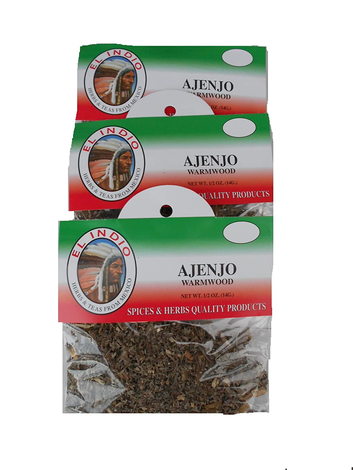 El Indio Tea/Hierba Ajenjo / Wormwood-Dried Natural Herbs Net Wt. 1/2 ...