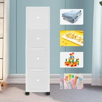 Lavish Home 4 Tier Slim Rolling Storage Cart with Handle and Wheels ...