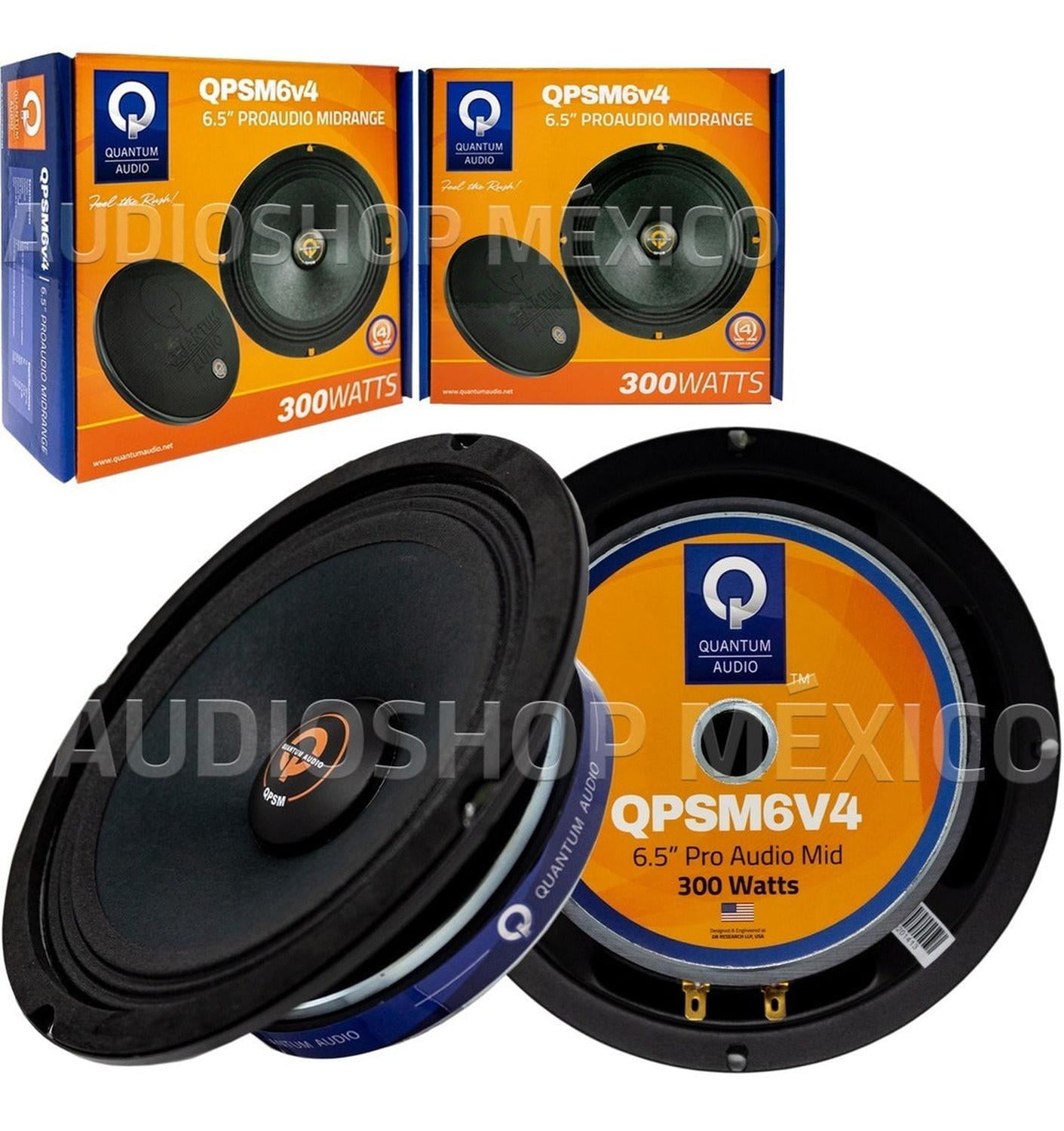 Par de Medios Rangos Quantum Audio QPSM6v4 300 Watts 6.5 Pulgadas 4 ...