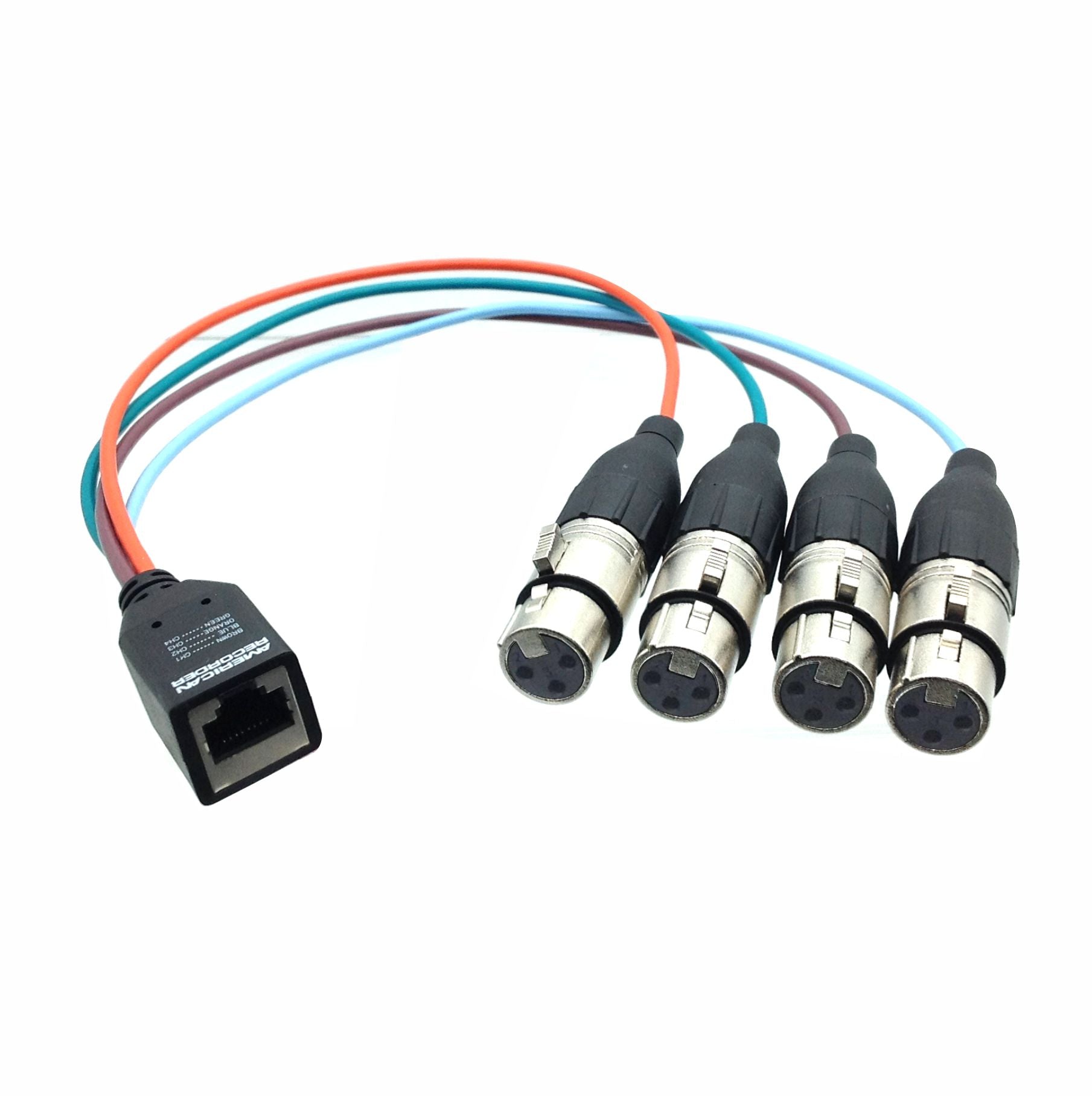 RJ45 Female to 4 each Balanced XLR Female Breakout Adapter - Walmart.com