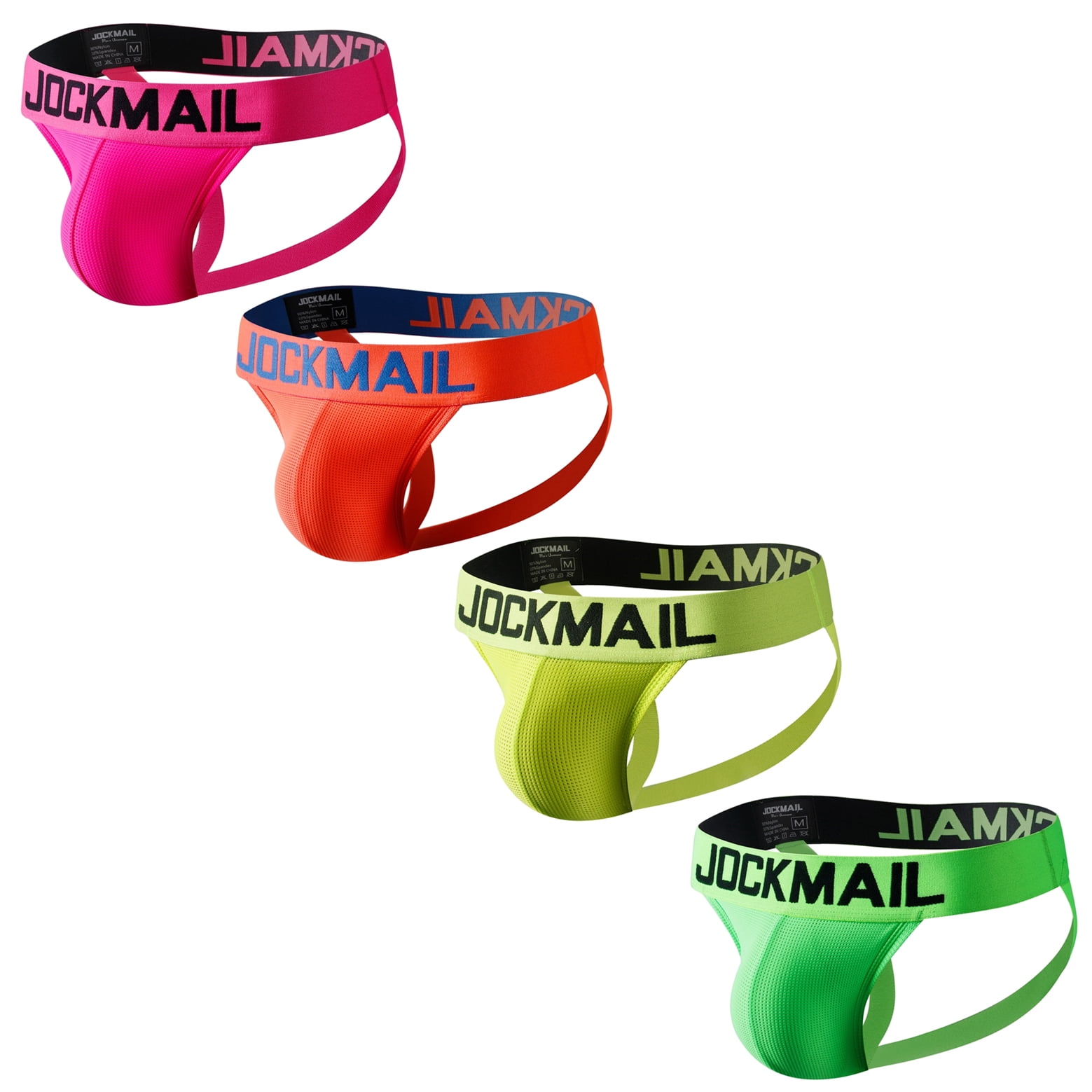 Jockmail 4pcs Pack Mens Briefs Underwear Jockstrap Mesh Briefs Men