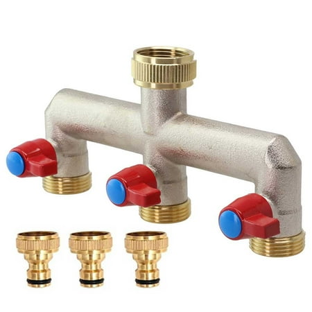 Lefu 3-way Brass Faucet Distributor 3/4\" Water Distributor Garden Hose ...