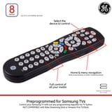 GE 8-Device Universal TV Remote Control in Black, 24927 - Walmart.com
