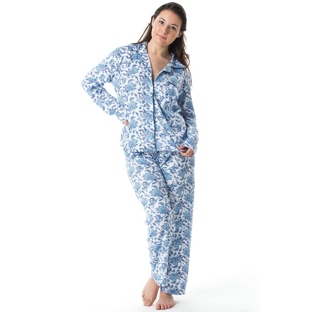 Casual Nights Women's Long Sleeve Floral Pajama Set - Walmart.com