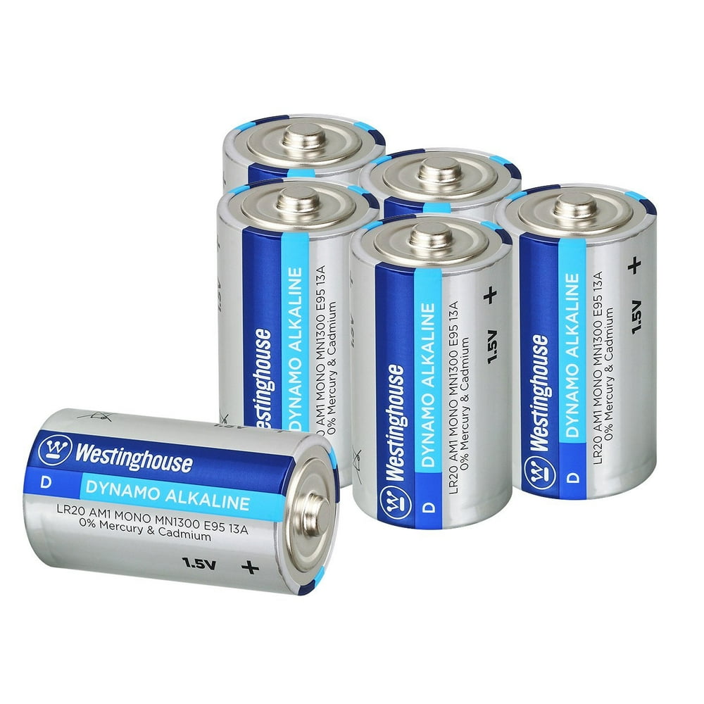 Westinghouse Dynamo Alkaline Batteries D (6 counts) - Walmart.com ...