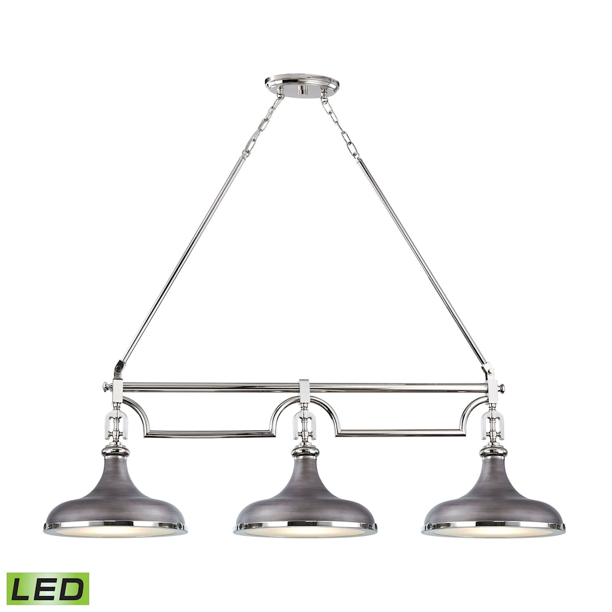 3-Light LED Island in Weathered Zinc and Polished Nickel - Walmart.com