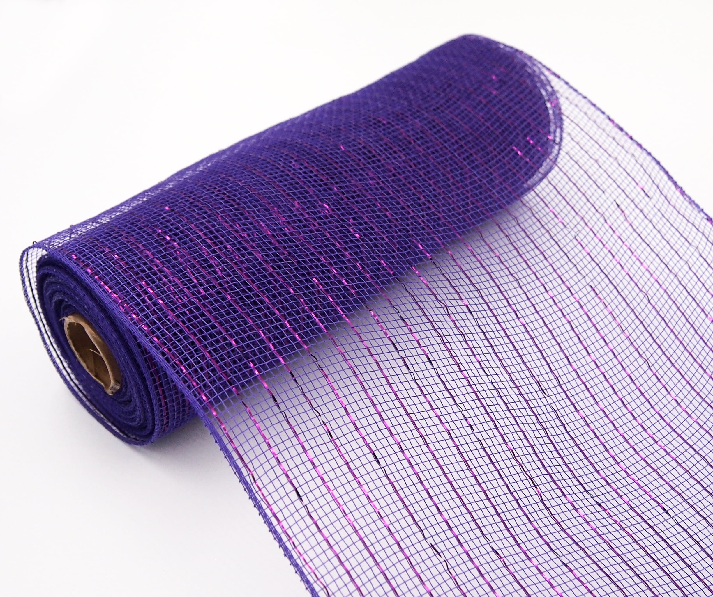 JOICE GIFT Decorative Poly Mesh Roll Ribbon 10 Inch x 10 Feet, Purple ...