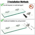 "Geekdigg Bathroom Glass Shelf, Adhesive Shower Wall Caddy, Rectangular ...