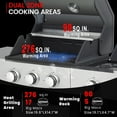 Seizeen Propane Gas Grill, 3 Burners BBQ with Side Burner, 133950BTU ...