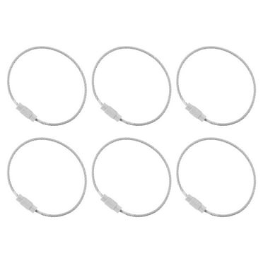 6 Inch Wire Keychain Cable Stainless Steel Key Ring Loop, Rose Red, 5 ...