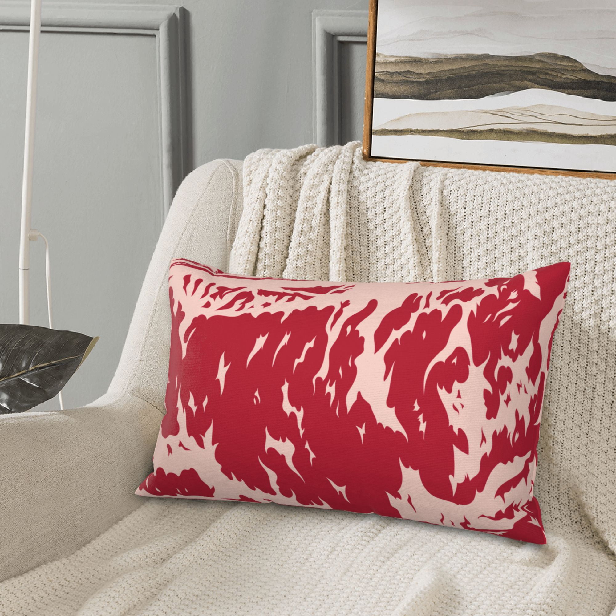 ZNDUO Rectangular Plush Cushion Cover, Vector Meat Texture Pattern Non ...