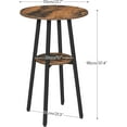 Bar Table, Round Pub 2-Tier with Storage, 37.4" High Top for Small ...