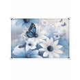 Blue Flower Butterfly Sun Shade Sail 8'X10' Country Farm White Blue ...