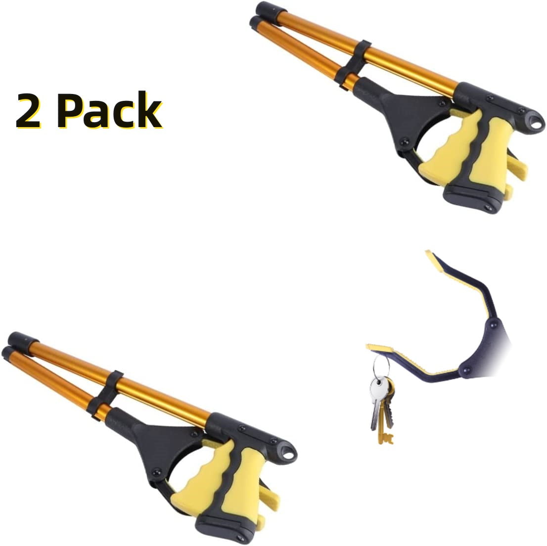 2-Pack 32" Grabber Reacher Tool, Foldable Reaching Assist Arm Extension ...