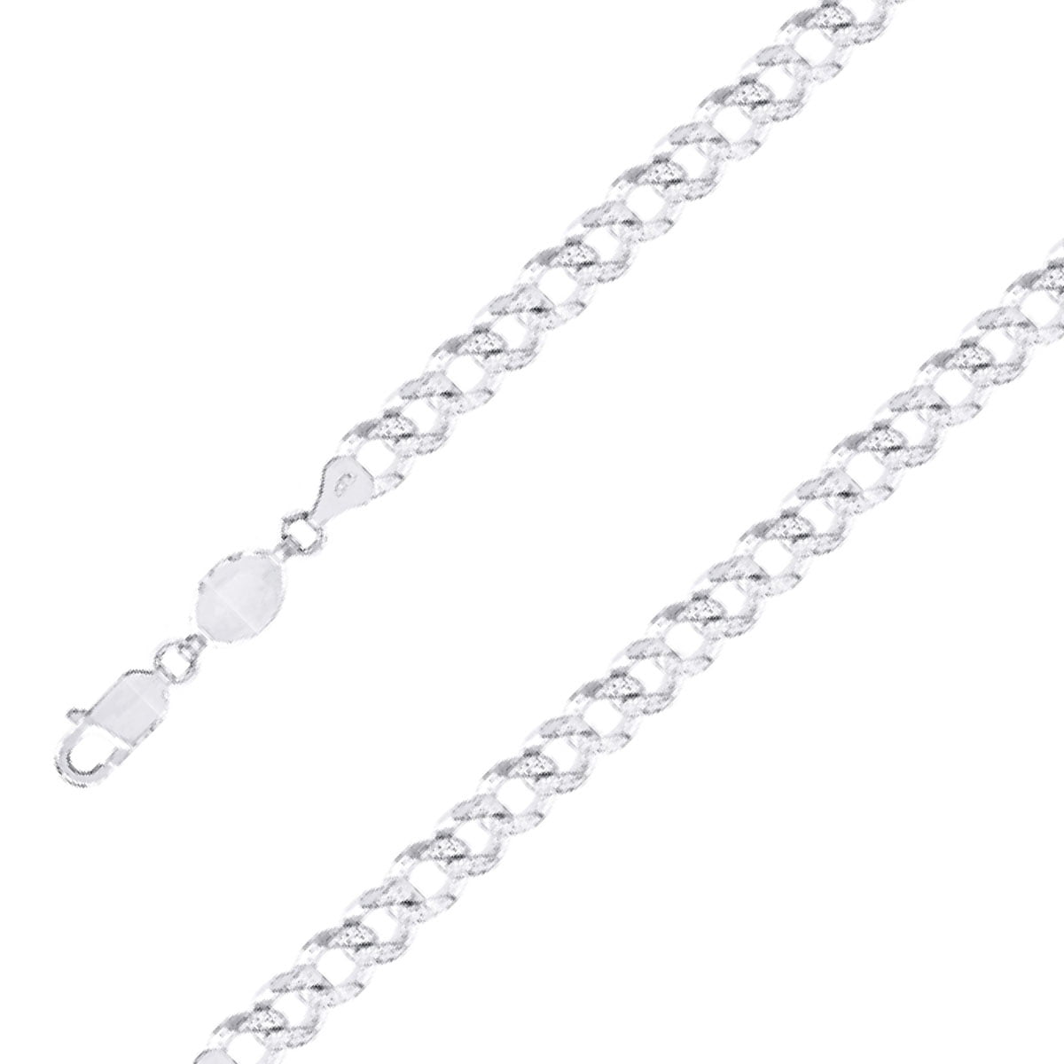 925 Sterling Silver Finish 13mm Diamond Cut Classic Cuban Chain Size ...