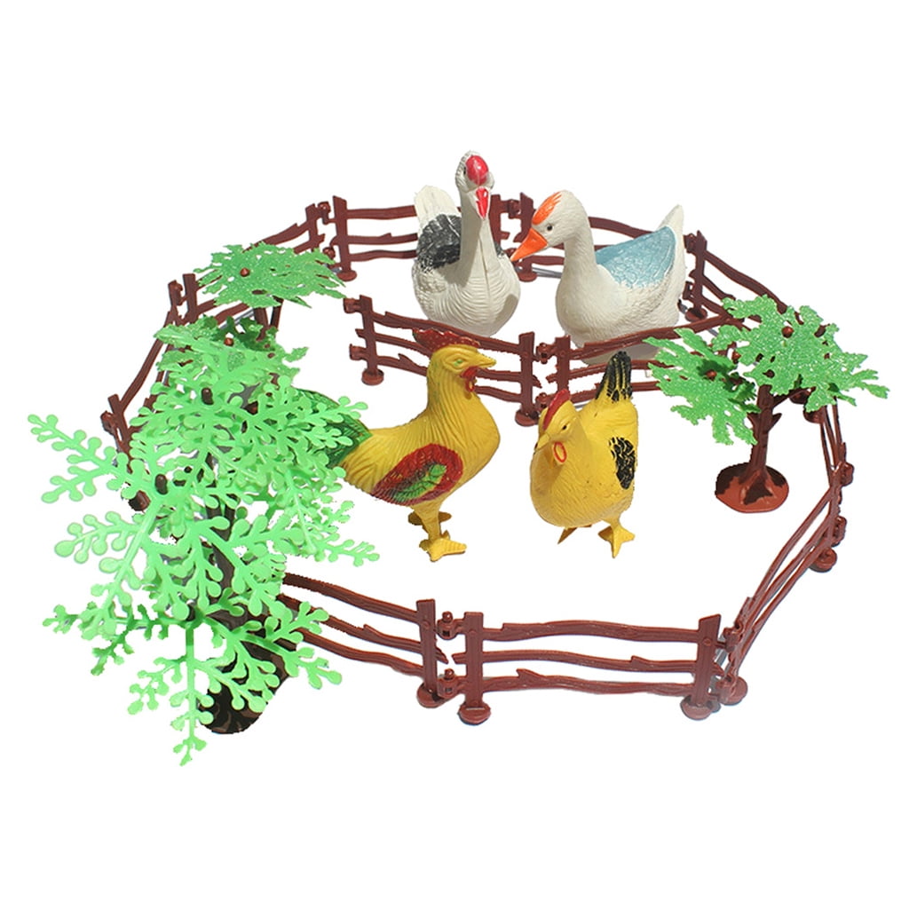 19 Pieces Animals Toys Hen Model Figure Toys - Walmart.com