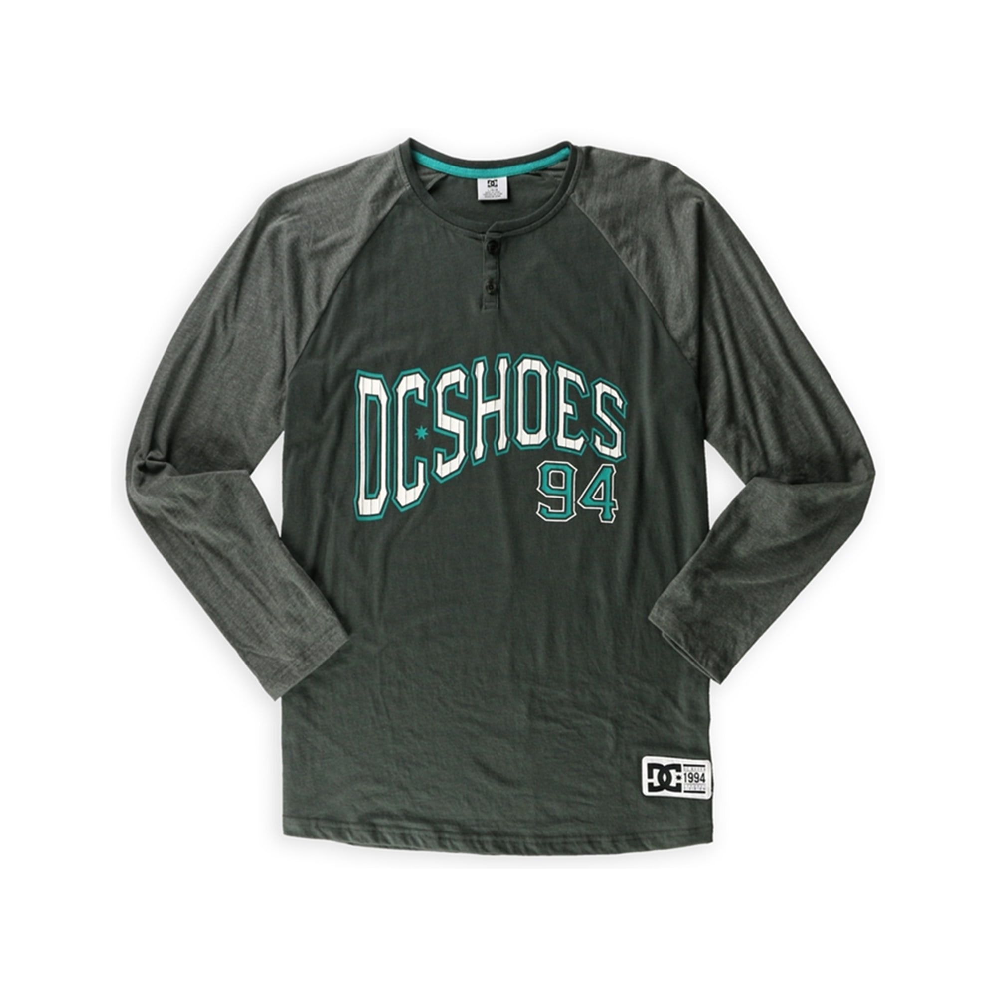 DC Mens Strikeout LS Henley Shirt, Verde, X-Large DC Comics henley ...