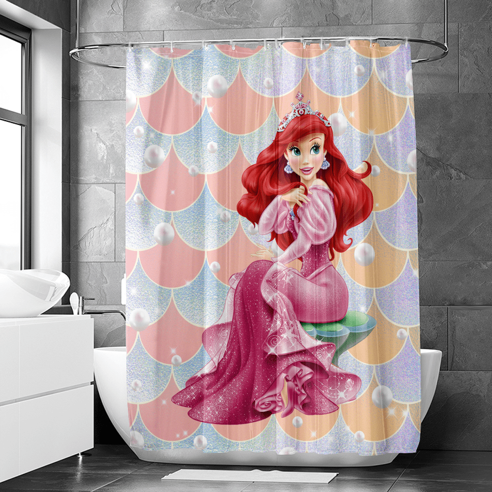 Ariel Shower Curtain Personality Mould Proof Cute Pattern Bath Curtain ...