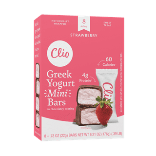 Clio Mini Vanilla Greek Yogurt Bar in Chocolatey Coating, 0.78 oz, 8 Ct ...