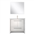 36-inch Bathroom Vanity with Mirror and Faucet, Soft White Wood, Quartz ...
