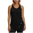 BADHUB Womens Crew Neck Button Down Casual Tank Tops Summer Sleeveless ...