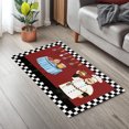 Chef Door Mat 18x30 Inch Red Kitchen Dessert Food Black White Plaid ...