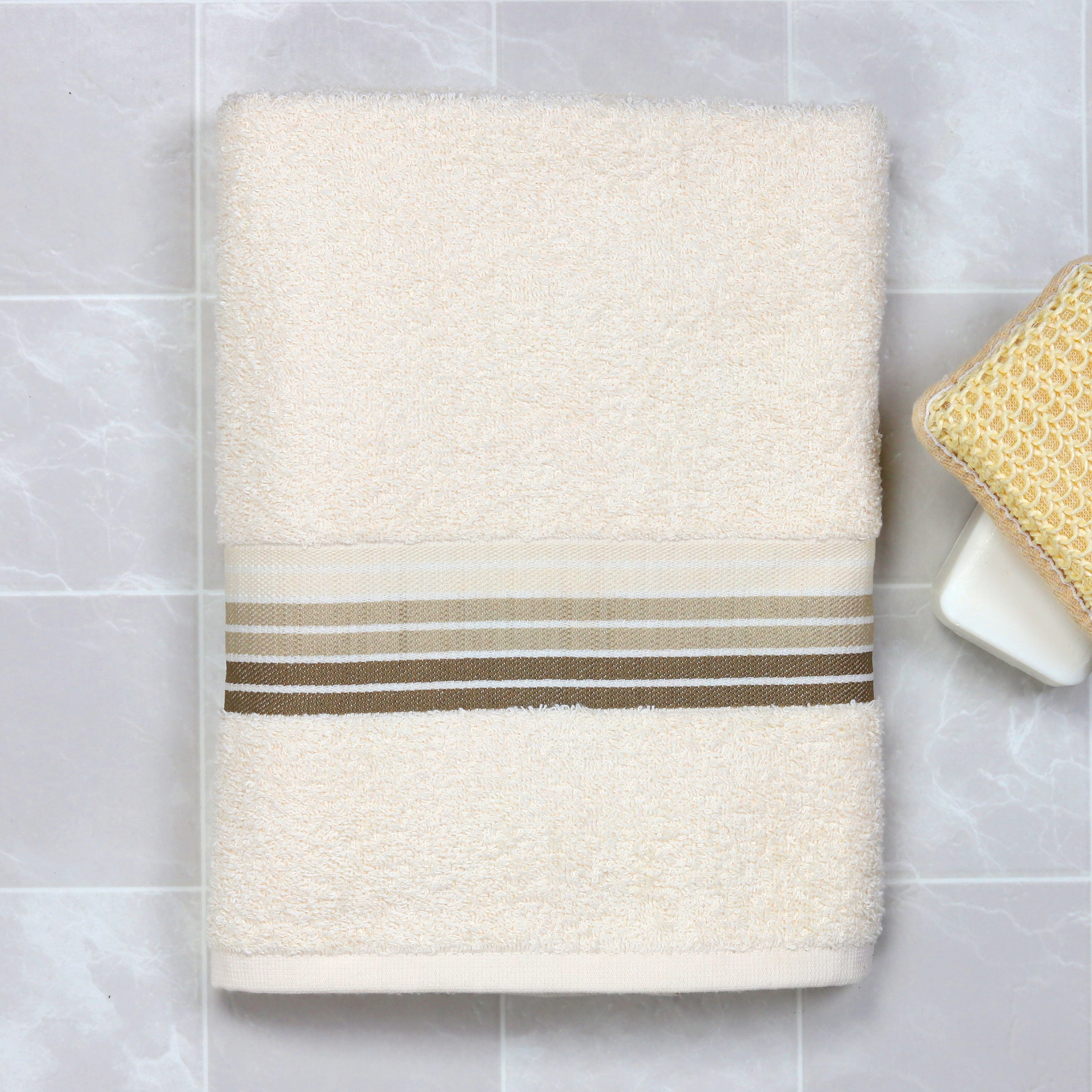 Mainstays Ombre Stripe Bath Towel, Vanilla Dream - Walmart.com