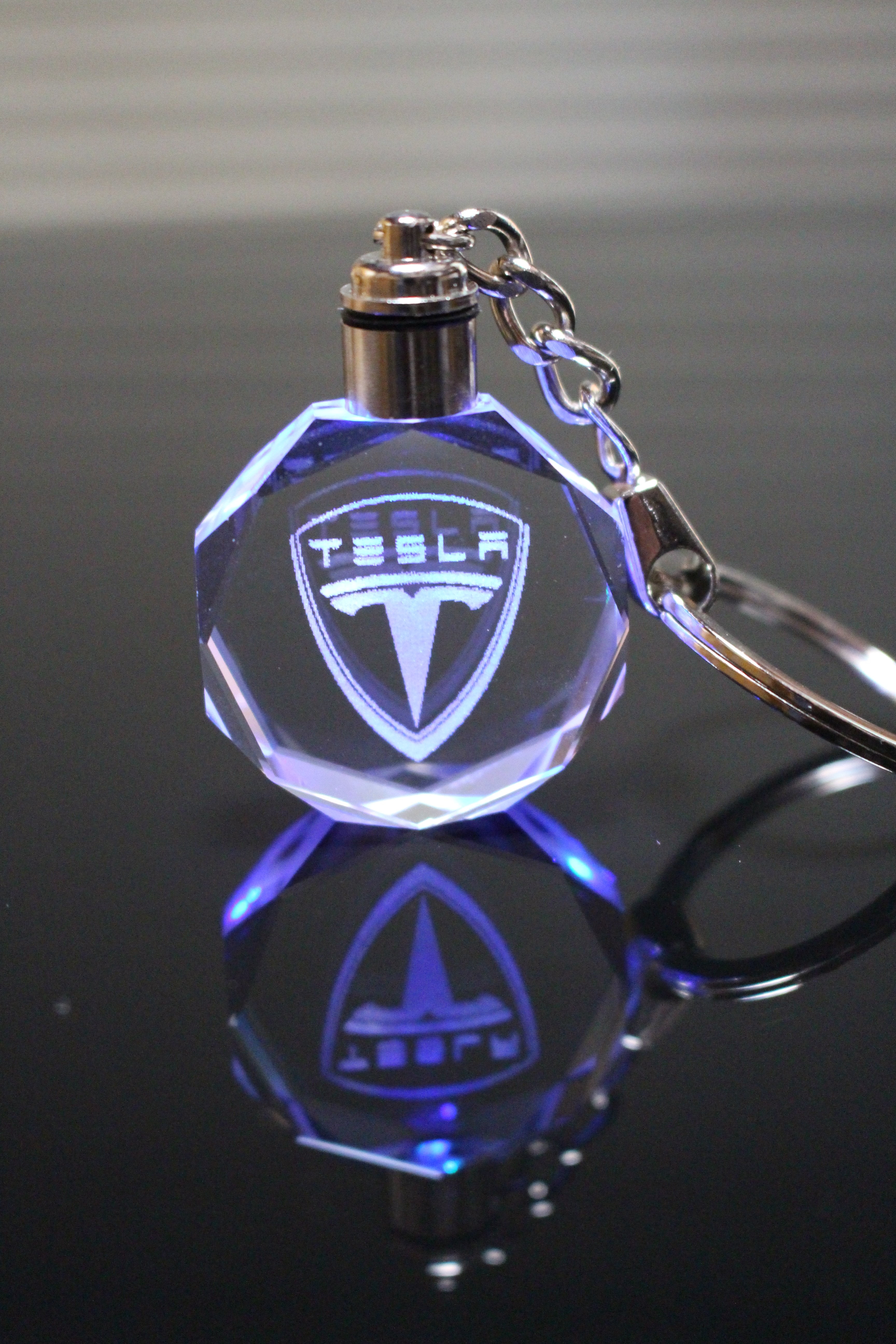 Flashing Keychain with Car Logo, Laser Engraved Crystal Body w/Colorful ...