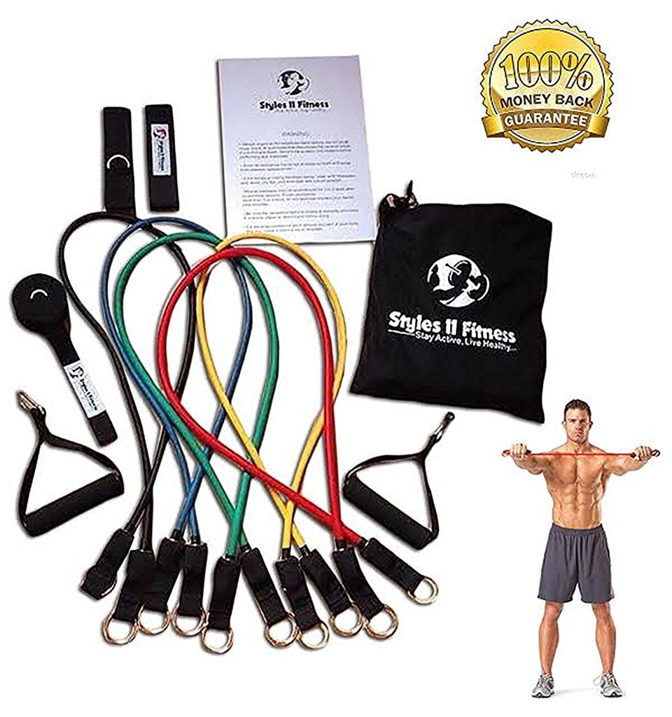 Styles II Fitness Resistance Tube Exercise Workout Elastic Stretch Band ...