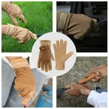 HANDLANDY Women's Leather Work Gloves, Large - Cowhide Gardening Utility Gloves for Yard Work ...