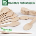 LotFancy 100 Disposable Wooden Spoons, 6.25 in Biodegradable ...